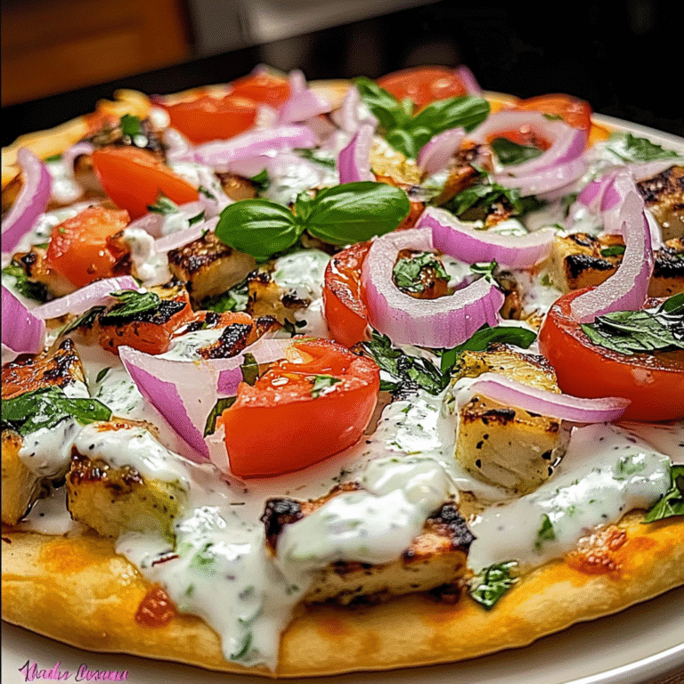 Gyro Pizza with Tzatziki Drizzle - Cookiteasily
